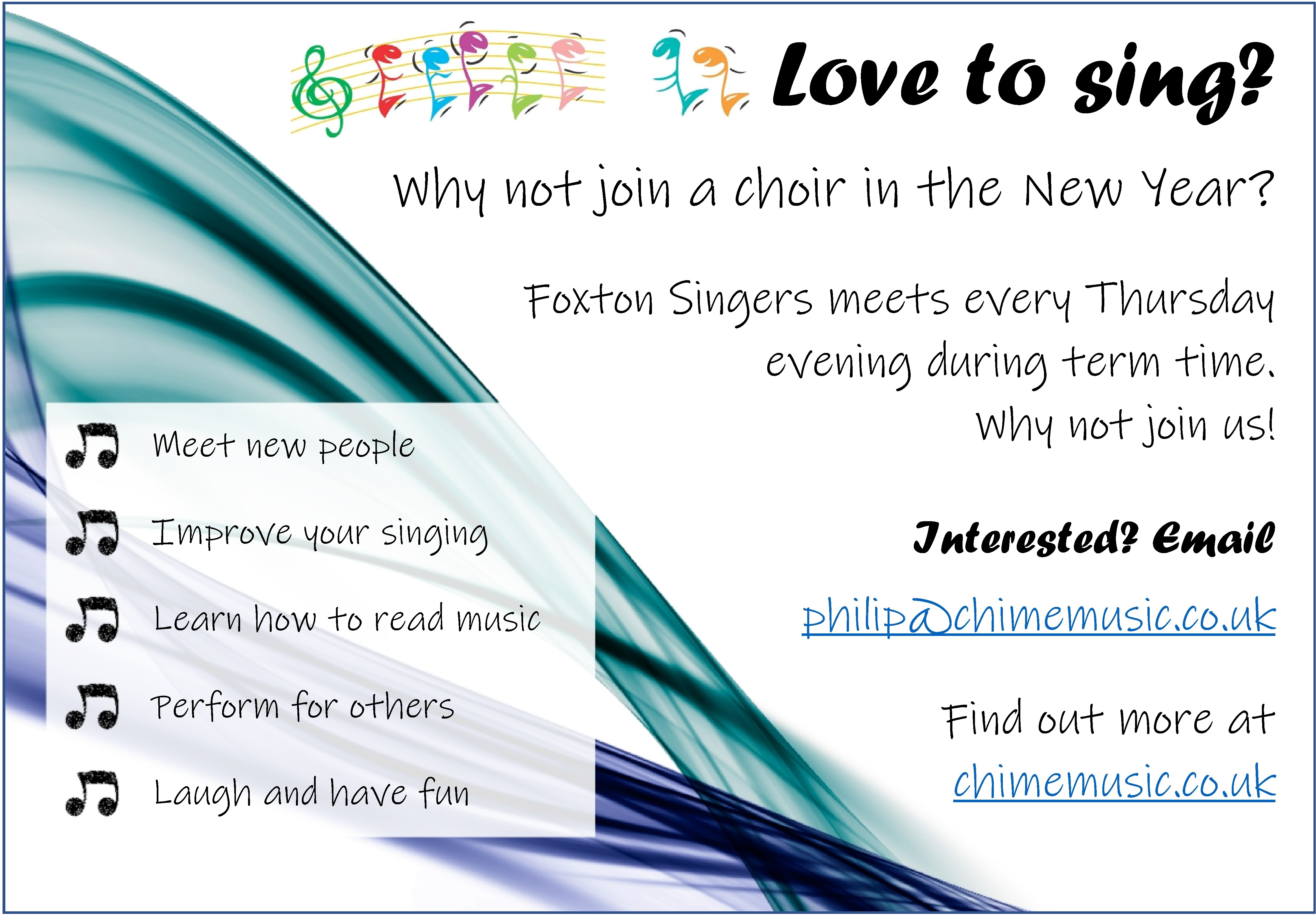 Call for singers – CHiME Music